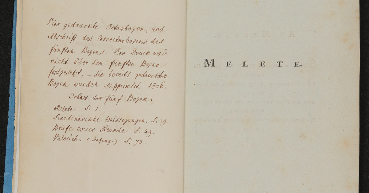Melete, 1806 – Kein Ort. Nirgends – Freies Deutsches Hochstift